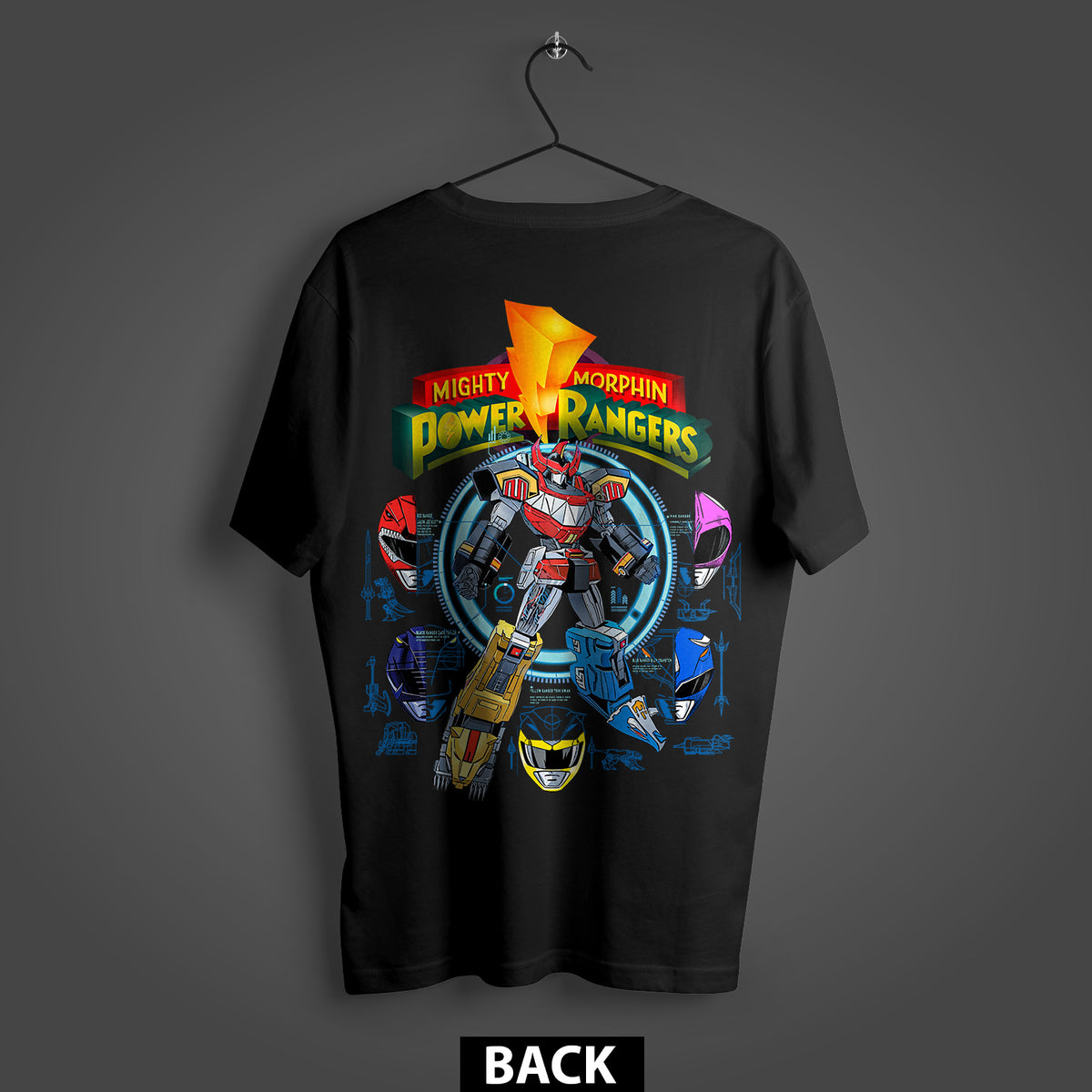 Power Rangers Megazord Assemble Premium Oversized Double-Sided T-Shirt ...